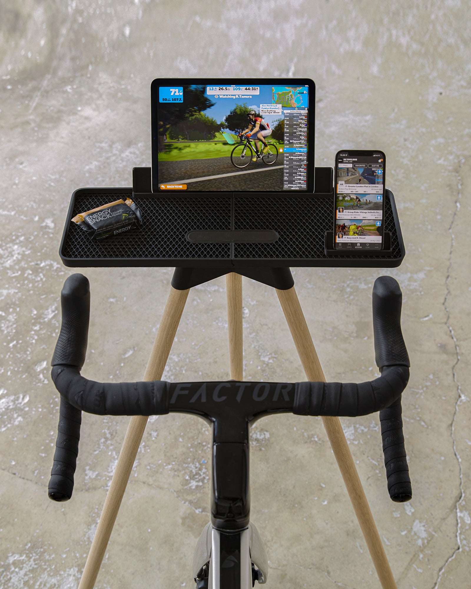 Tons iPad Race Bar stand for Zwift and indoor bike trainers