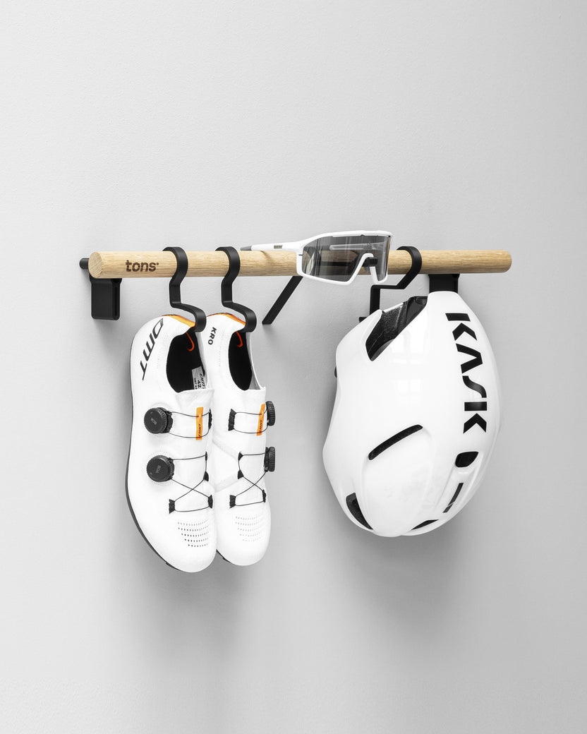 Tons Bar — storage for cycling shoes, helmets and sunglasses