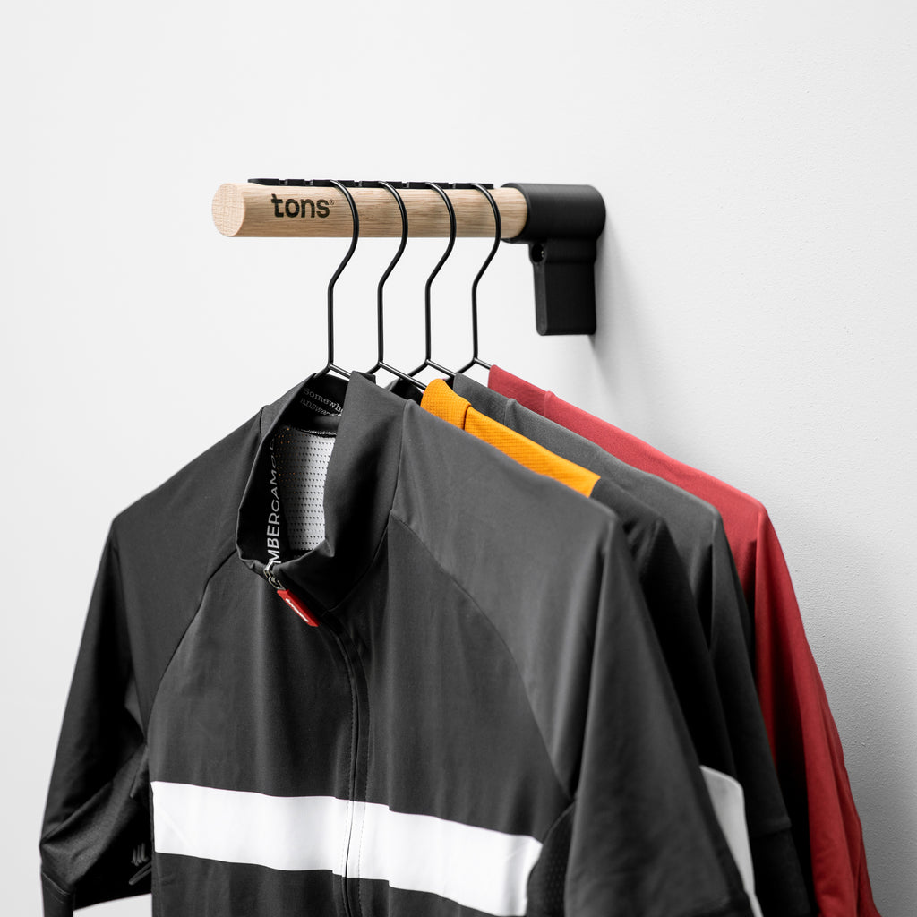 Tons Jersey Hanger — storage for cycling shoes, helmets and sunglasses